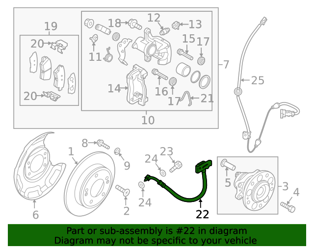 58738-Q4000 - Brake Hose - 2019-2022 Kia Niro EV | Kia Auto Parts