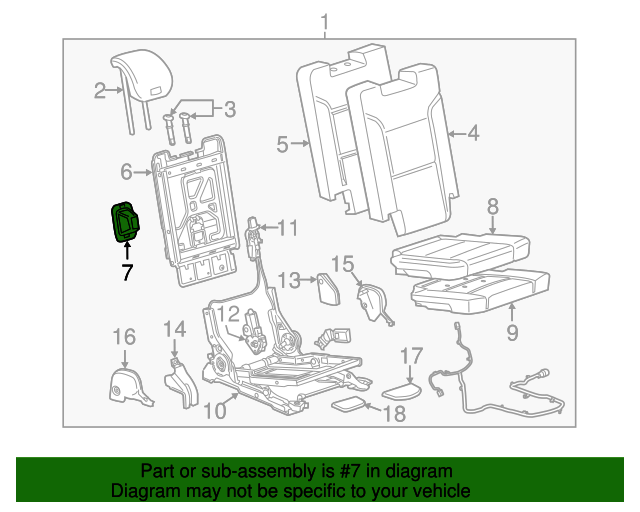 2015-2020 GM Jet Black Rear Seat Anchor Plate Bezel 22974030 | GmPW