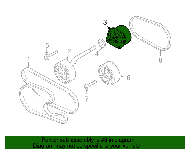 Genuine BMW 11-28-7-786-880 | Serpentine Tensioner | FREE Shipping on ...