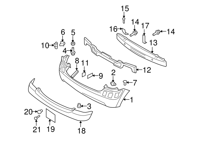 86615-1G200 - Bumper Cover Bracket 2006-2011 Kia Rio5 | Kia.Parts Store