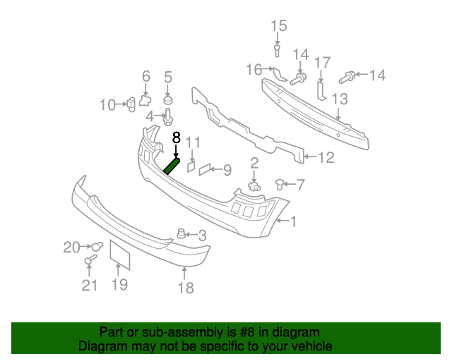 86691-1G200 - Bumper Cover Pad - 2006-2011 Kia Rio5 | Kia Auto Parts