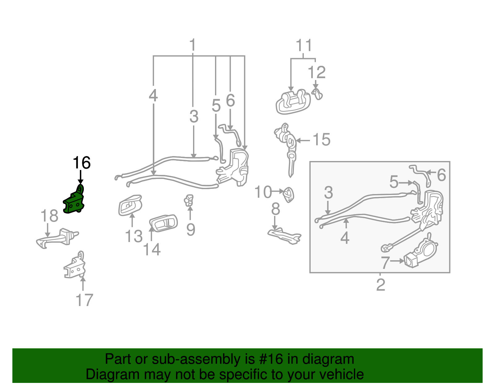 2000-2010 Toyota Door Hinge (Left, Right, Front, Upper, Lower) 68720 ...