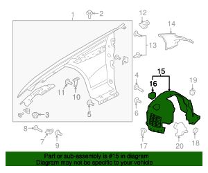 T4N26175 - Fender Splash Shield 2017-2020 Jaguar XE | AutoNationParts.com