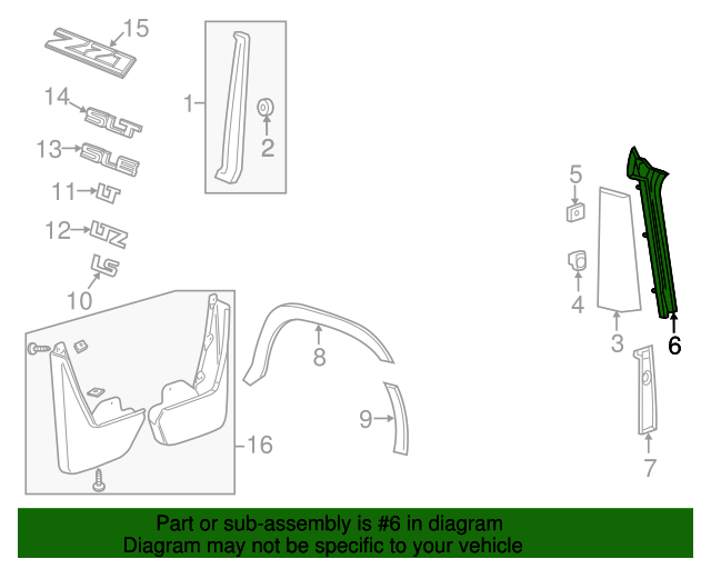 2015-2020 GM Water Drain Panel 84273586 | TascaParts.com
