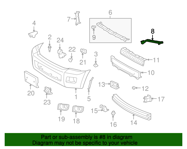 52538-0C020 - Retainer, Front Bumper End, Left - 2007-2022 Toyota | OEM ...