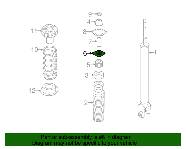 2003-2009 Nissan 350Z Upper Mount 55322-AL500 | Nissan Parts Central