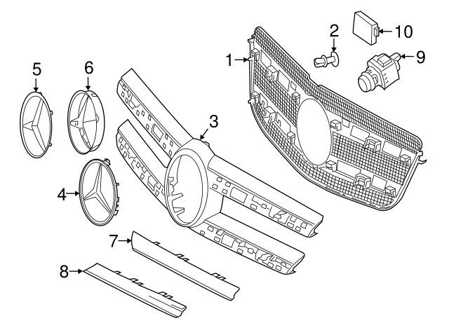 2017-2019 Mercedes-Benz GLS 450 Grille 166-880-07-02-9982 | MB OEM Parts