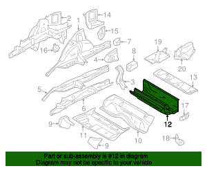 41007297912 - 2014-2020 BMW Center Floor Pan (41-00-7-297-912) | BMW of ...