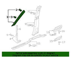 3CM-867-233-A-82V - Body A-Pillar Trim Panel 2020-2024 Volkswagen Atlas ...