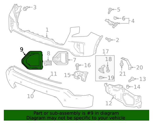 84176752 - Bright Chrome Front Driver Side Fog Lamp Bezel Insert 2019 ...