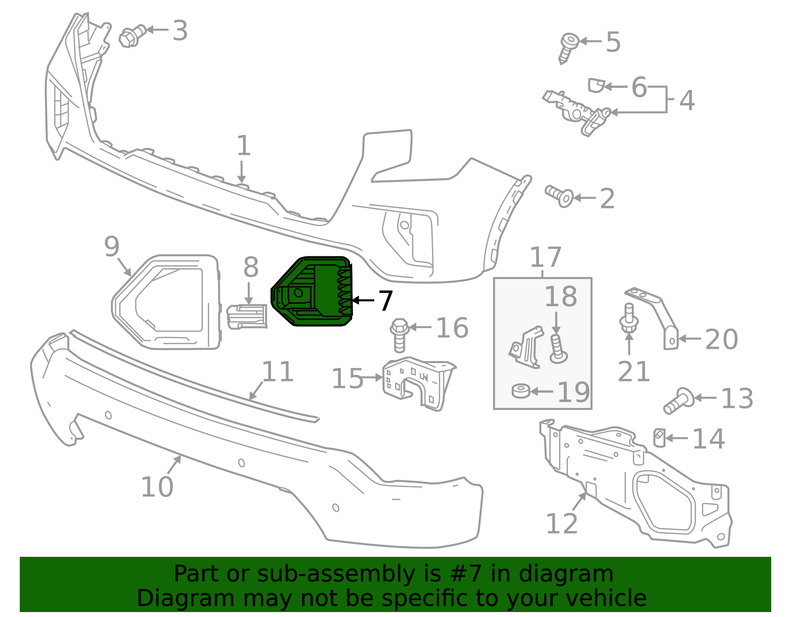 2019-2022 GMC Black Front Driver Side Fog Lamp Bezel 84220376 GM ...