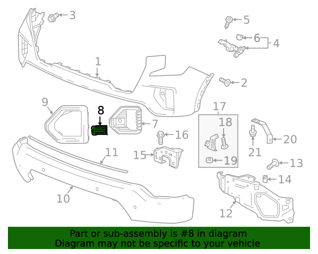 84542631 - Front Fog Lamp Opening Cover 2019-2022 GMC | Chevrolet Parts ...