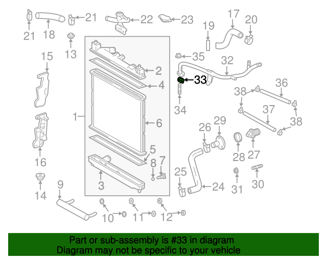 2000-2018 Toyota Engine Coolant Pipe Gasket 16258-21021 | Toyota Parts ...