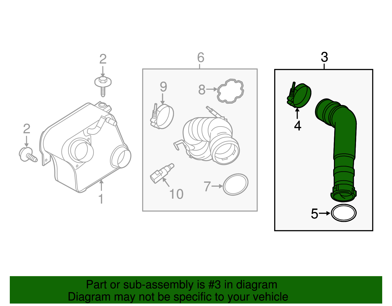 OEM Ford Inlet Duct For 2011-2014 Ford - Part No. BC3Z-6C646-A | Karl ...