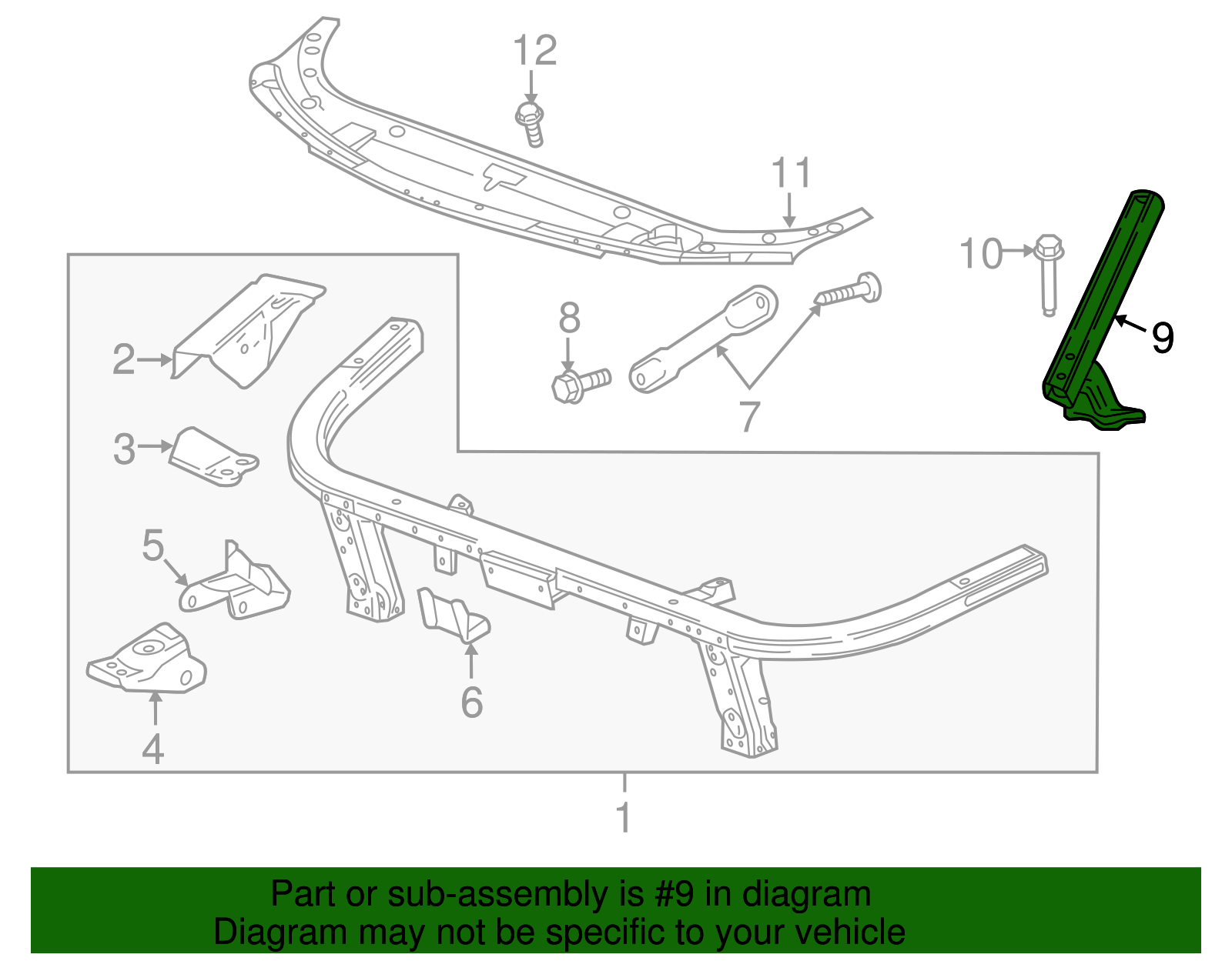84158887 - Front End Sheet Metal Diagonal Brace 2019-2020 Cadillac CT6 ...