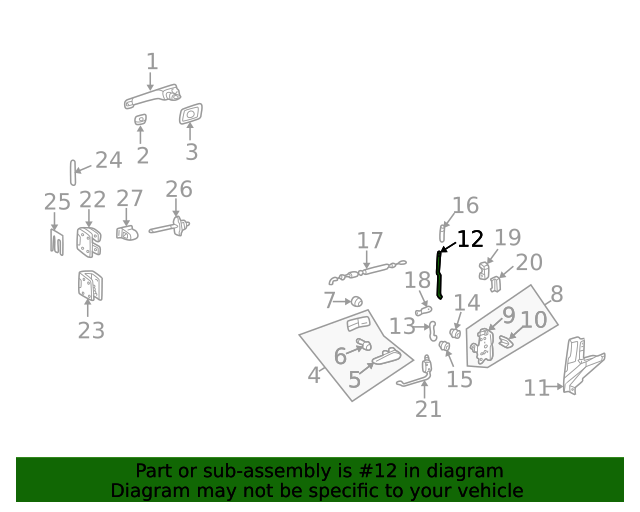 463-723-02-69 - Door Lock Operating Rod 2002-2018 Mercedes-Benz ...
