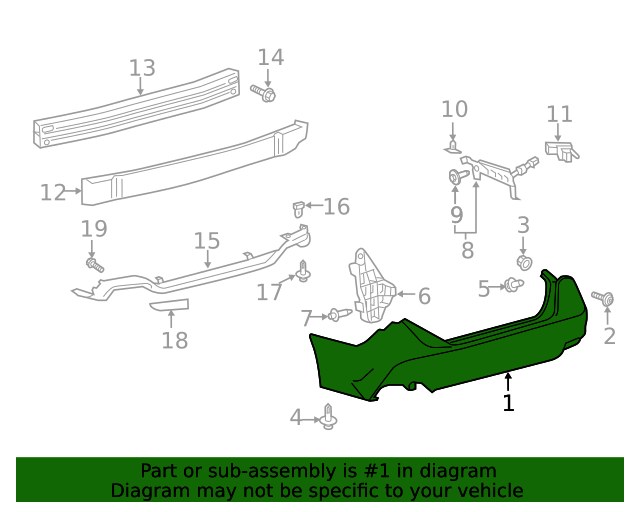 52159-07903 - Cover Rear Bumper L 2019-2021 Toyota Avalon | Longo ...