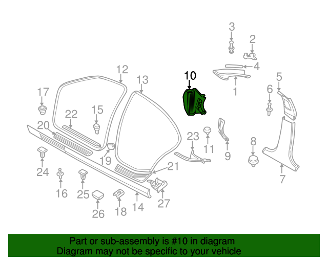 51438227933 - 1999-2005 BMW Kick Panel (51-43-8-227-933) | BMW of South ...