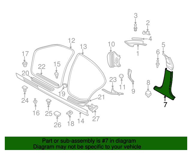 Genuine BMW 51-43-8-226-588 | Lower Center Pillar Trim | FREE Shipping ...