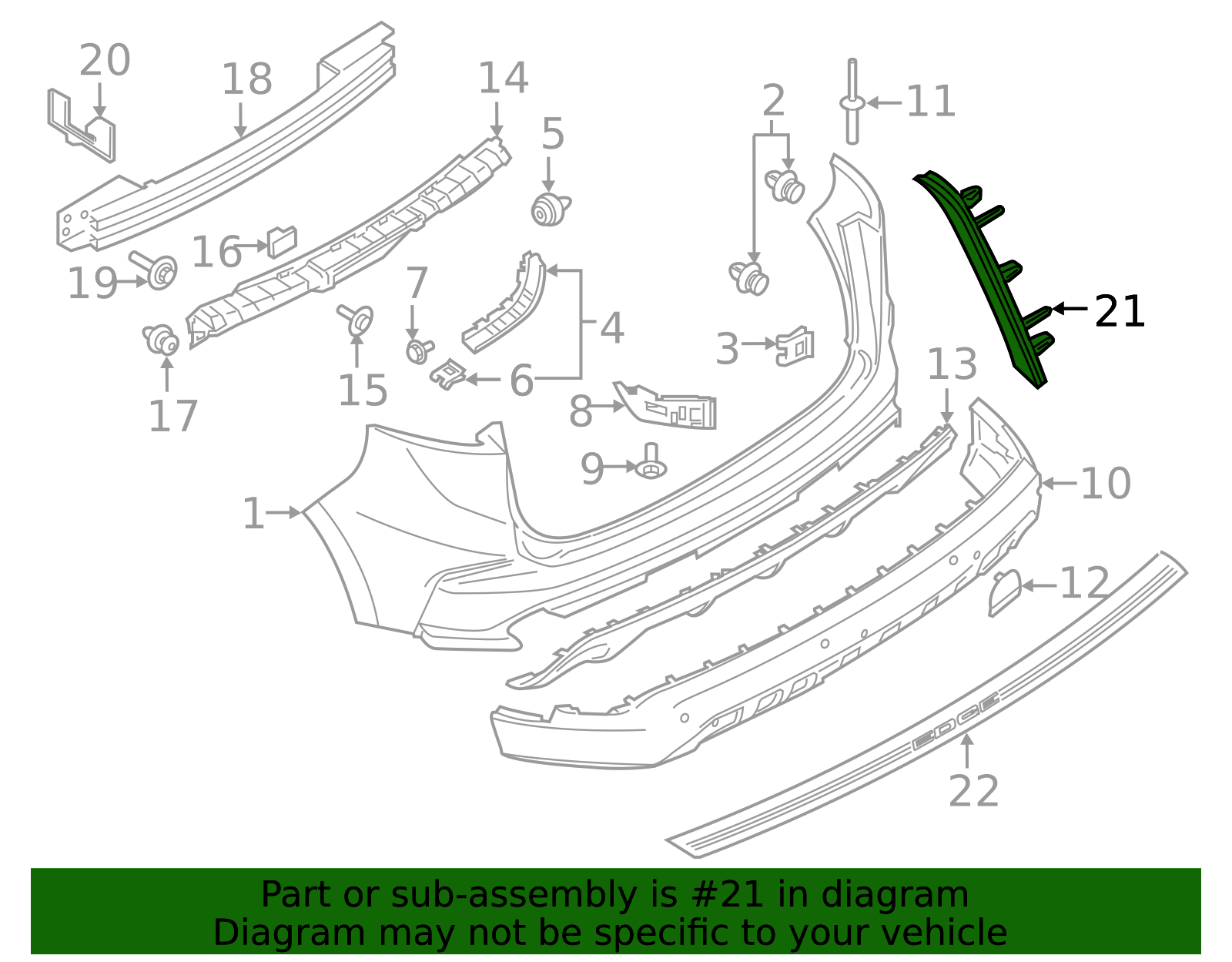 2019-2024 Ford Edge Reflector - Passenger Side (RH) KT4Z-15A448-B ...