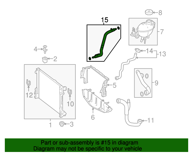207-501-18-82 - Overflow Hose 2012-2013 Mercedes-Benz E 550 ...
