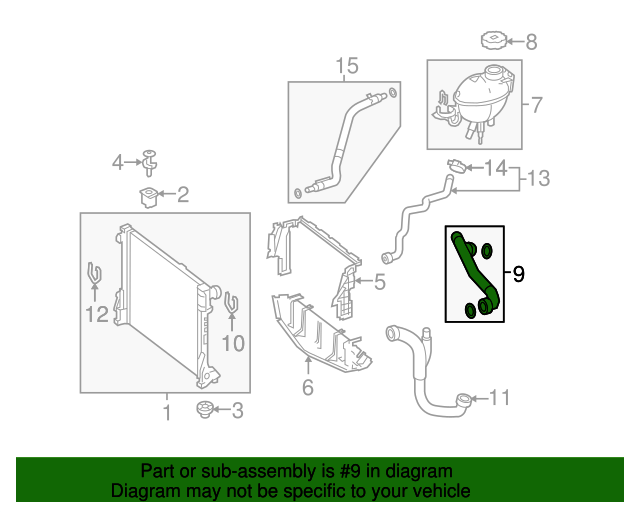 218-501-11-82 - Radiator Coolant Hose - 2012-2013 Mercedes-Benz ...