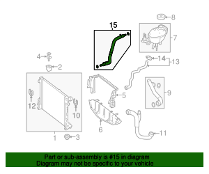 212-501-85-82 - Engine Coolant Overflow Hose 2012-2013 Mercedes-Benz ...