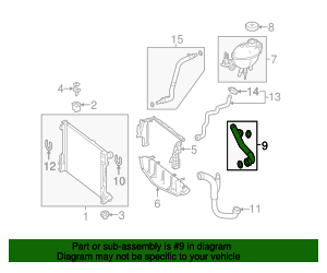 218-501-17-82 - Radiator Coolant Hose 2012-2013 Mercedes-Benz ...