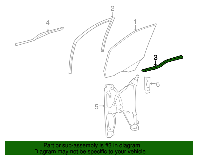 Genuine OEM Ford Part - Belt Weather-Strip 5L3Z-1521456-AA | Genuine ...