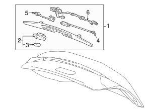 2018-2020 Chevrolet Impala Black Rear Closure Center Applique Carrier ...
