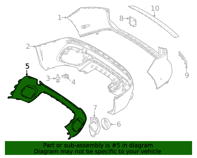 247-885-34-04-64 - Cover, Bumper Area Mercedes-Benz USA Parts