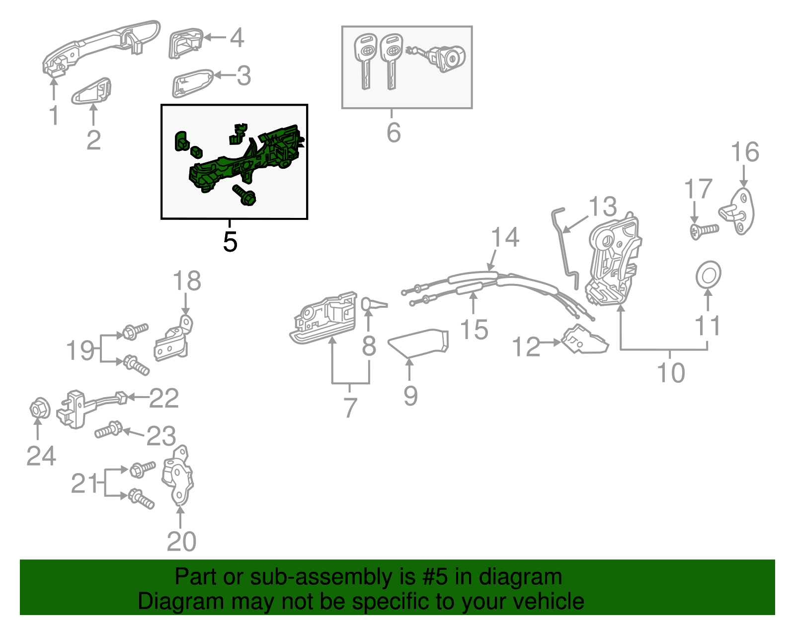 2018-2025 Toyota Camry 2018-2024 Toyota Camry - Handle Base 69201-06160 ...