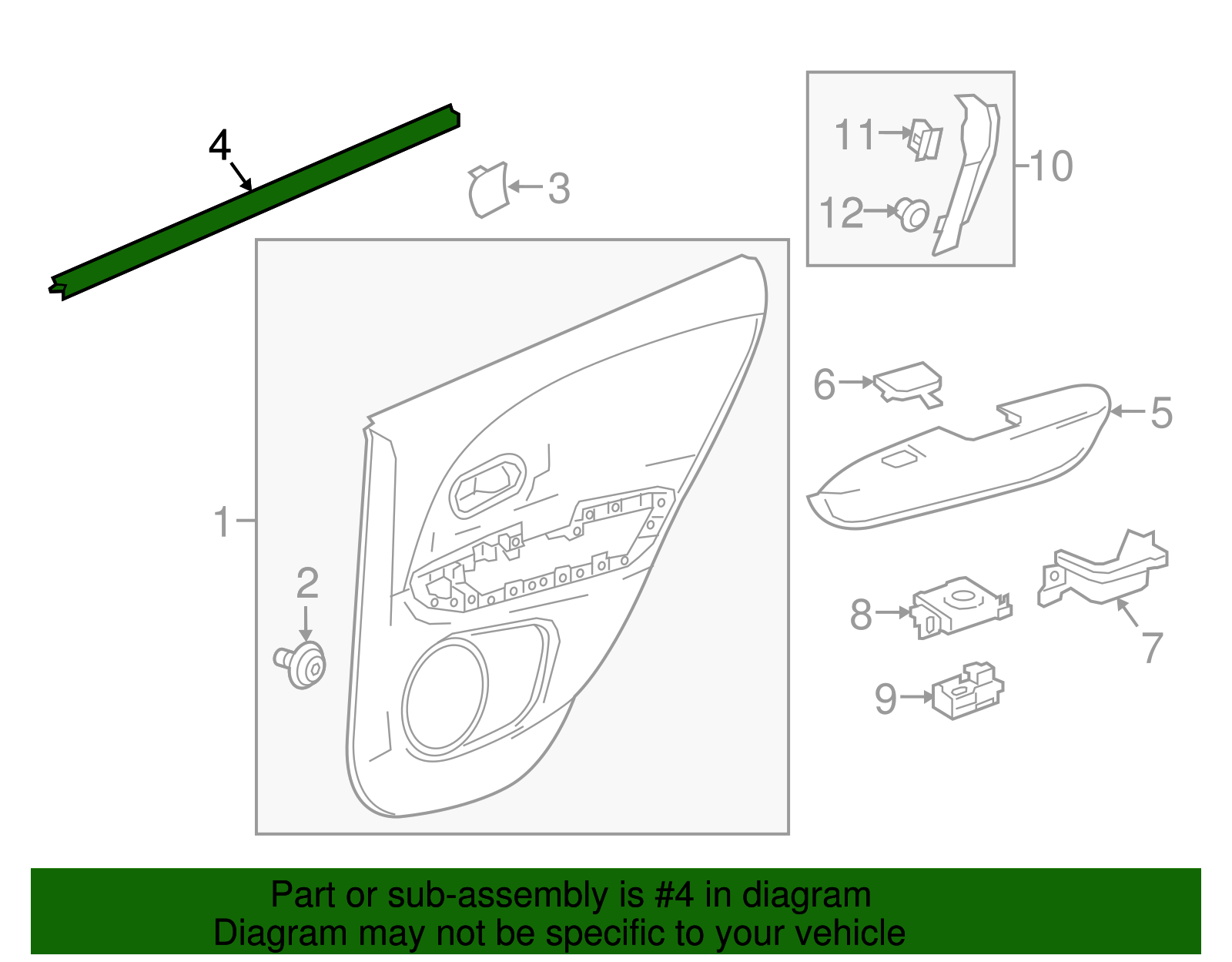 72835-T7A-003 - Belt Weather-Strip 2016-2022 Honda HR-V | Honda Parts ...