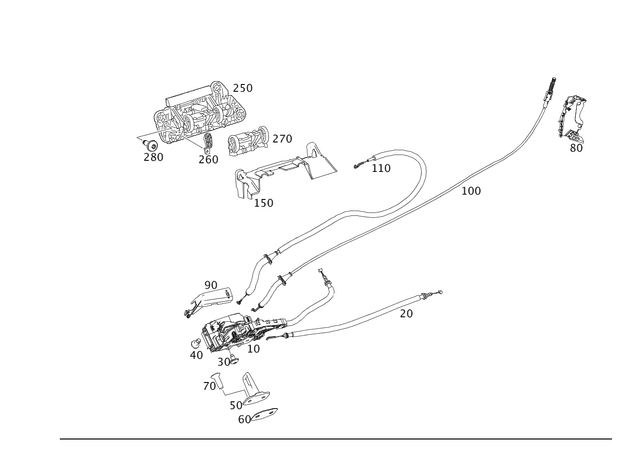 197-760-01-04 - Bowden Cable 2011-2014 Mercedes-Benz SLS AMG | Mercedes ...