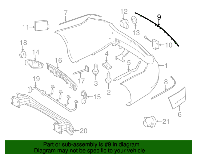 207-885-24-21 - Center Molding 2010-2017 Mercedes-Benz | Mercedes-Benz ...
