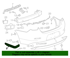 2013-2016 Chevrolet Passenger Side Rear Bumper Fascia Side Bracket ...