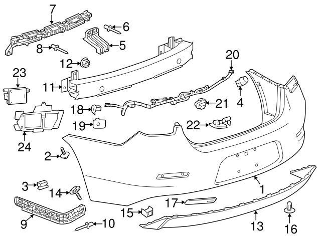 2013-2016 Chevrolet Rear Bumper Fascia Center Bracket 22934598 ...
