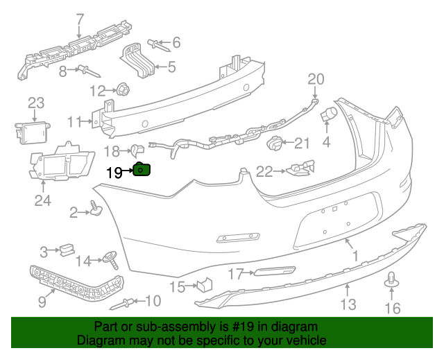 2010-2016 GM Reverse Sensor Retainer 25795033 | GMPartsDirect.com