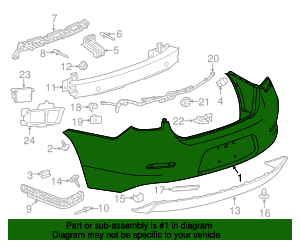 2014-2016 Chevrolet Rear Bumper Cover 23146558 | GMPartsDirect.com