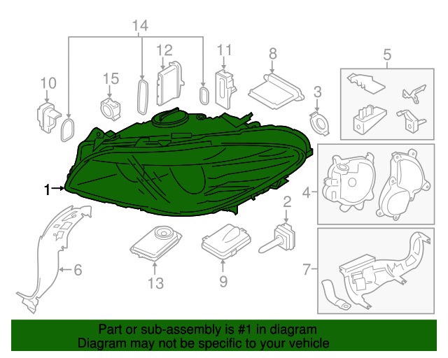 63117352485 - 2013-2016 BMW Composite Headlamp (63-11-7-352-485) | BMW ...