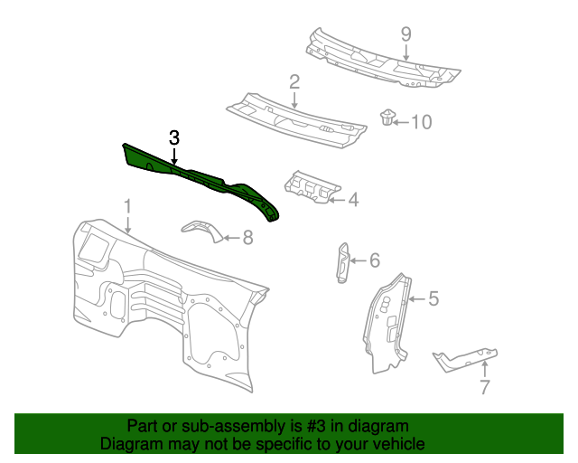 15126285 GM Plenum Panel | GM Parts Store