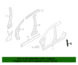 2013-2019 Nissan Leaf Closing Plate - Passenger Side (RH) 76538-3NF0A ...