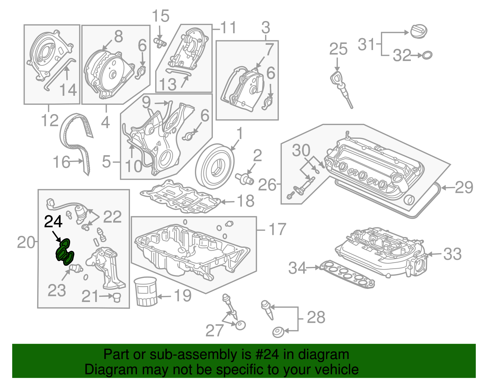 15825-P8A-A01 - Filter Assembly Spool Valve - 1998-2014 Honda | Honda ...