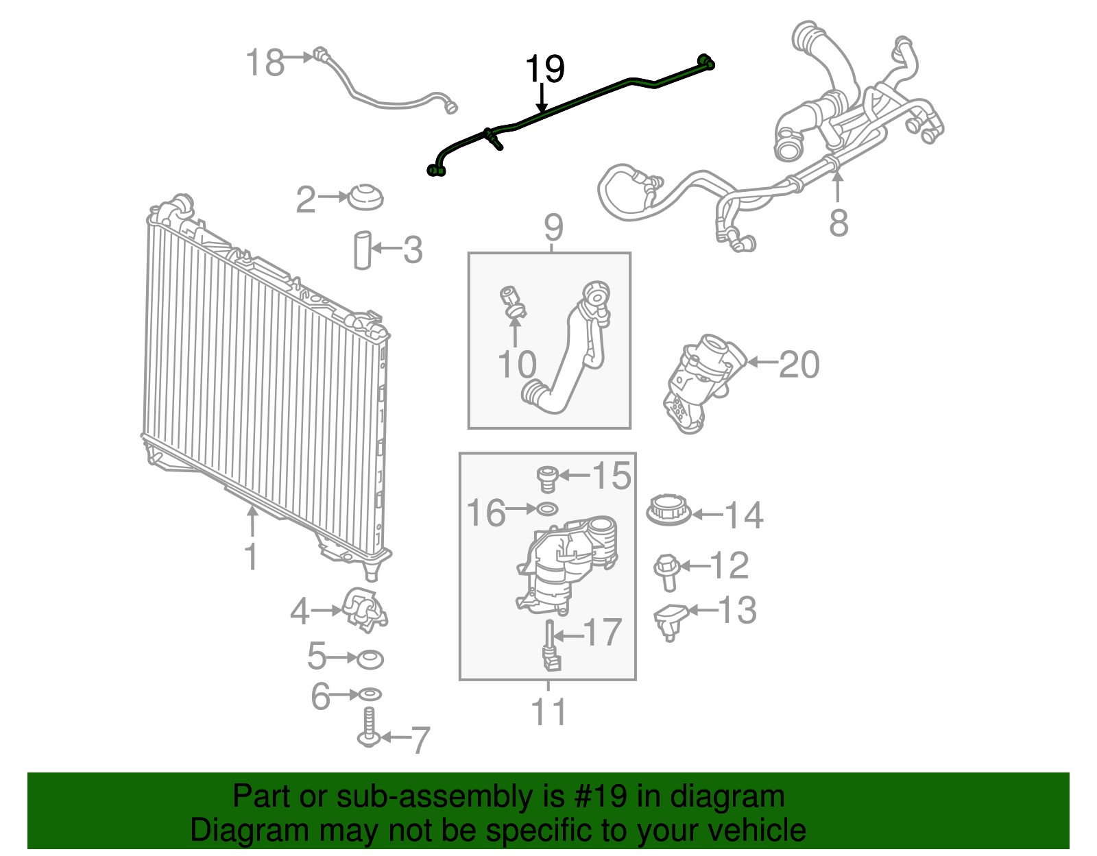 2013-2023 Land Rover Hose - Radiator to ENG. Vent Elbow lr146301 | OEM ...