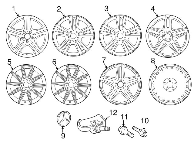 212-401-57-02-80 - Wheel 5-Twin-Spoke 45.7 cm (18 Inch) - High-Sheen ...
