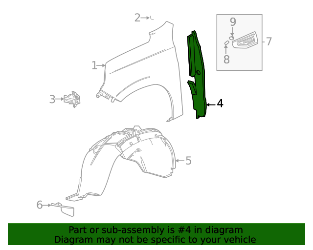 2021-2024 GM Front Fender Insulator 84820920 GM | GMPartsDirect.com