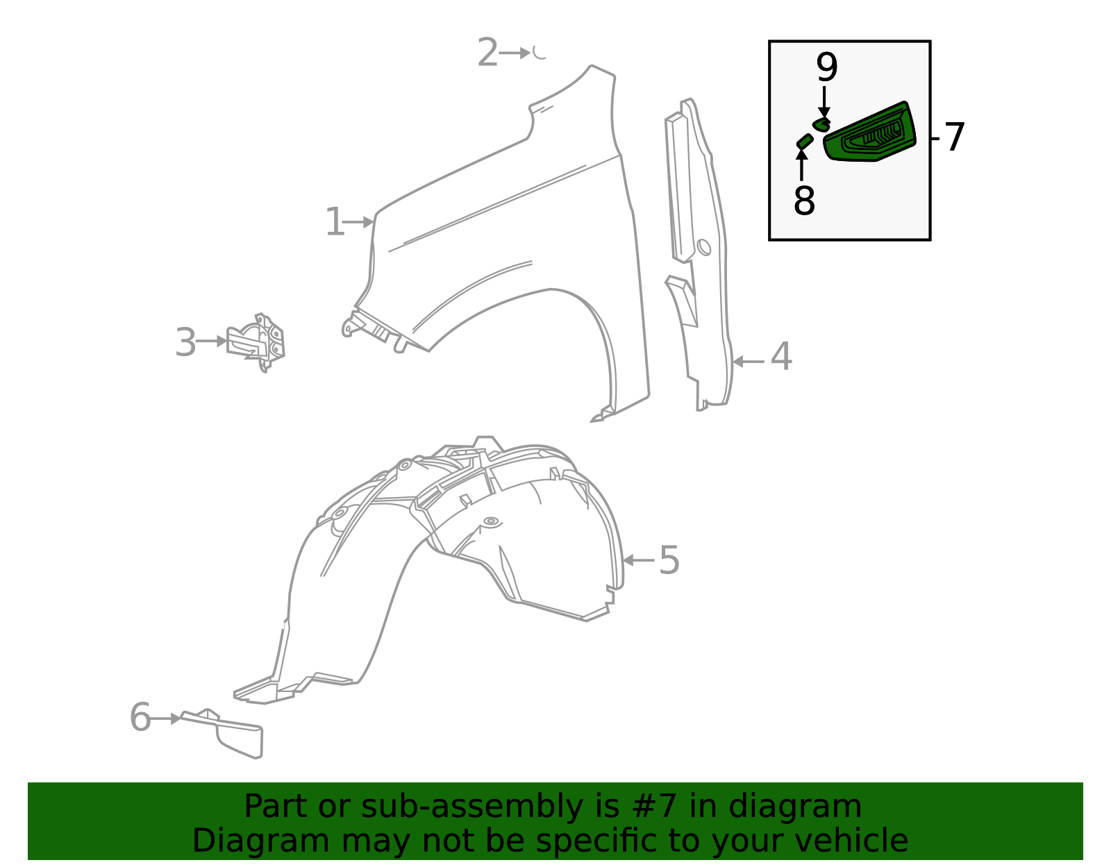 2021-2024 GMC Bright Chrome Front Driver Side Fender Ornamentation Vent ...