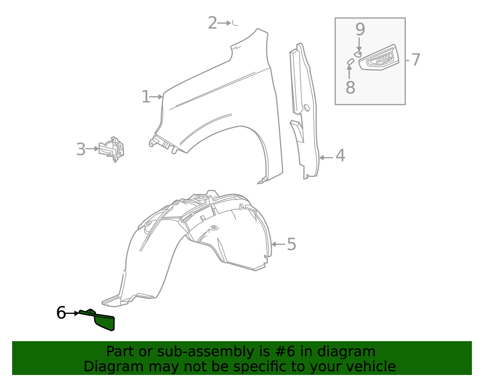 84839548 - Front Passenger Side Tire Front Air Deflector 2021-2024 GMC ...