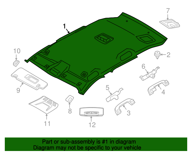 51449459403 - 2016-2021 BMW X1 Headliner (51-44-9-459-403) | BMW of ...