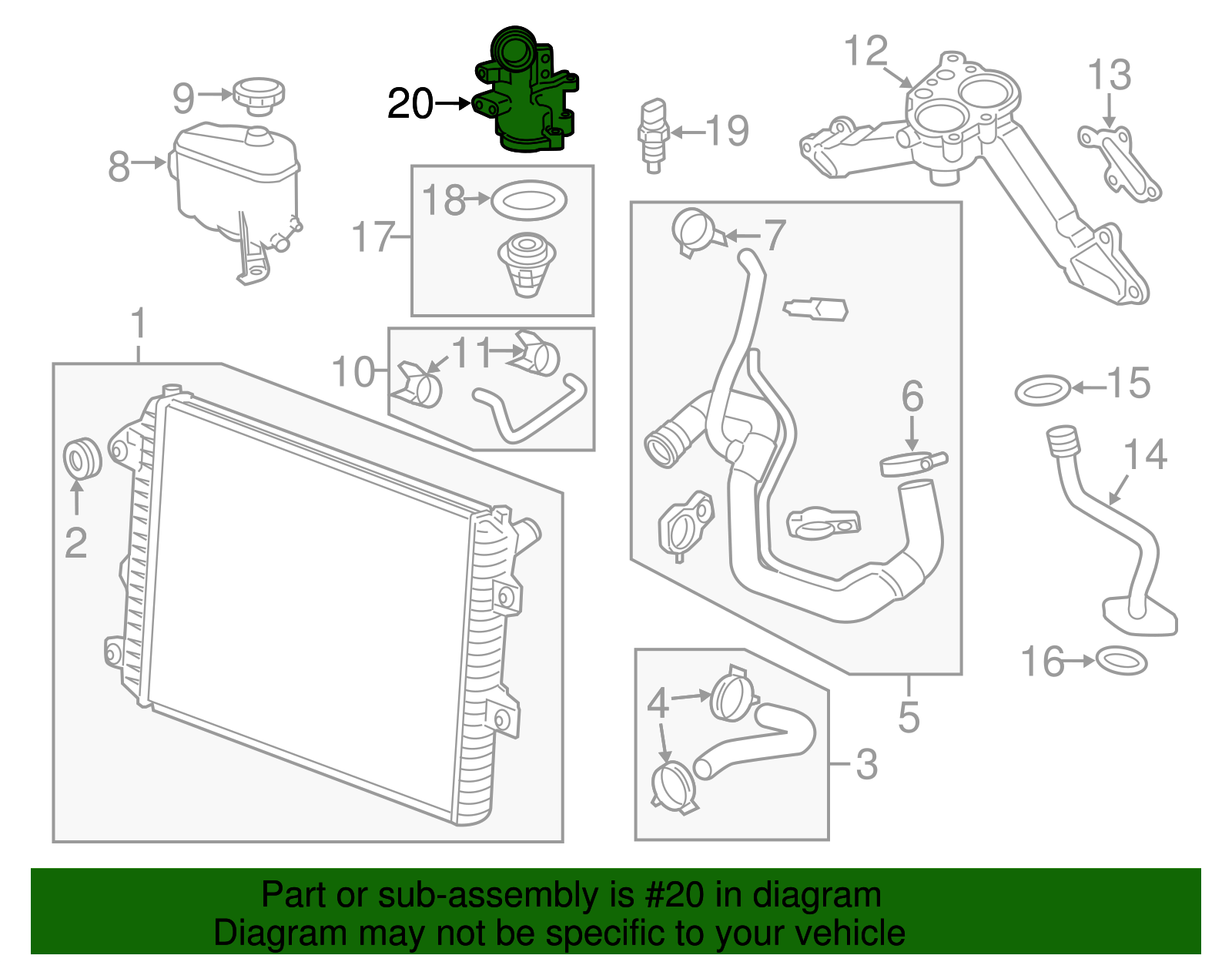2011-2016 GM Engine Coolant Outlet Pipe 12645998 | Courtesy Parts